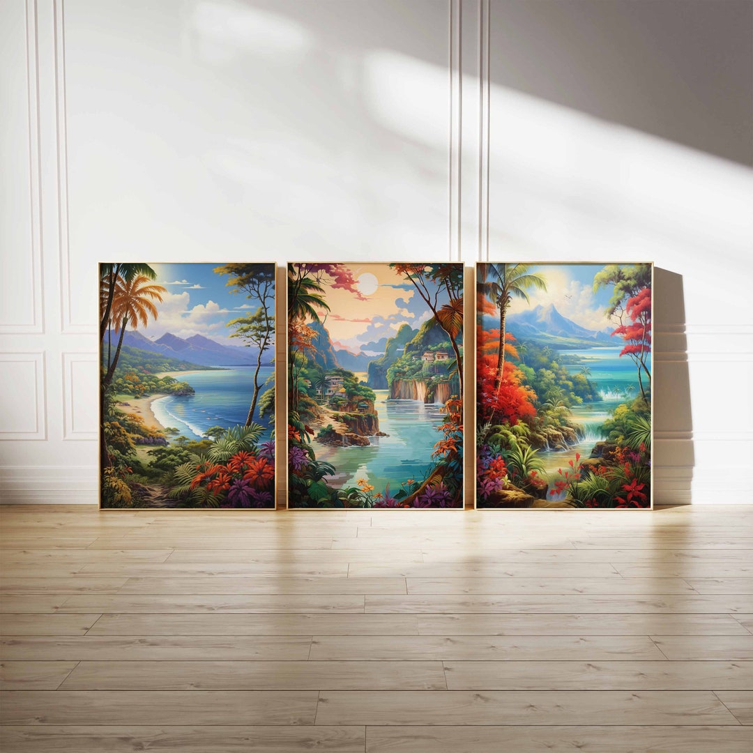 Set of 3 Philippines Poster Set, Vintage Filipino Floral Prints ...