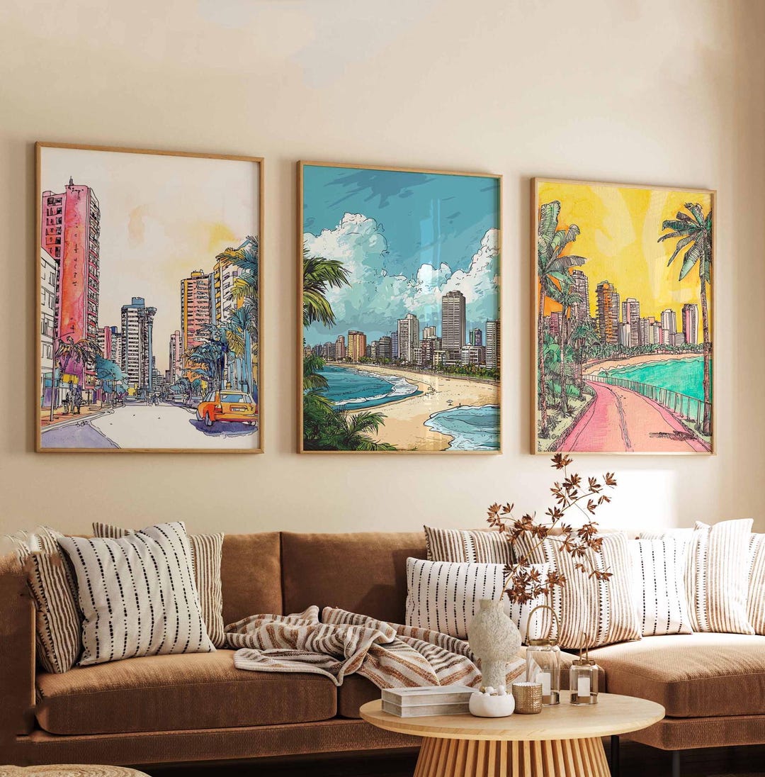 Set of 3 Durban Posters, South Africa Prints, Durban Wall Art, Durban ...