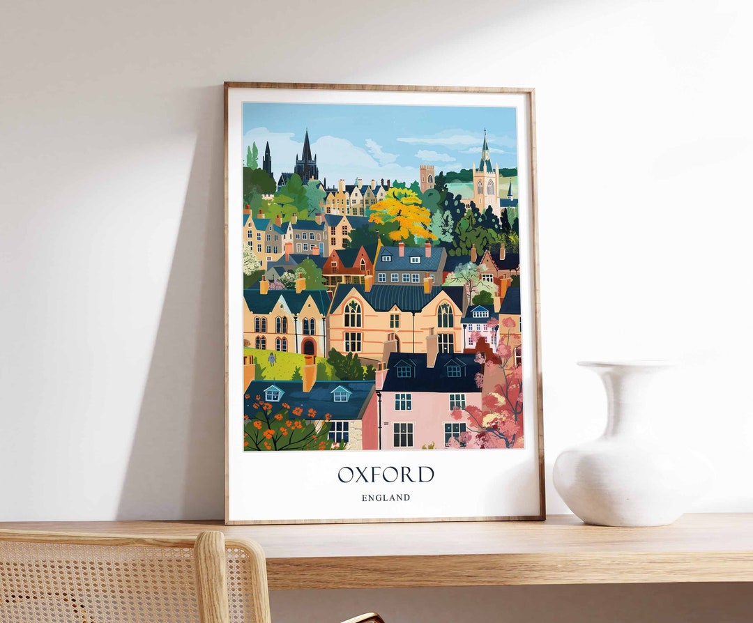 Oxford Poster, England Poster, Heritage Poster, Vintage Poster, Oxford ...