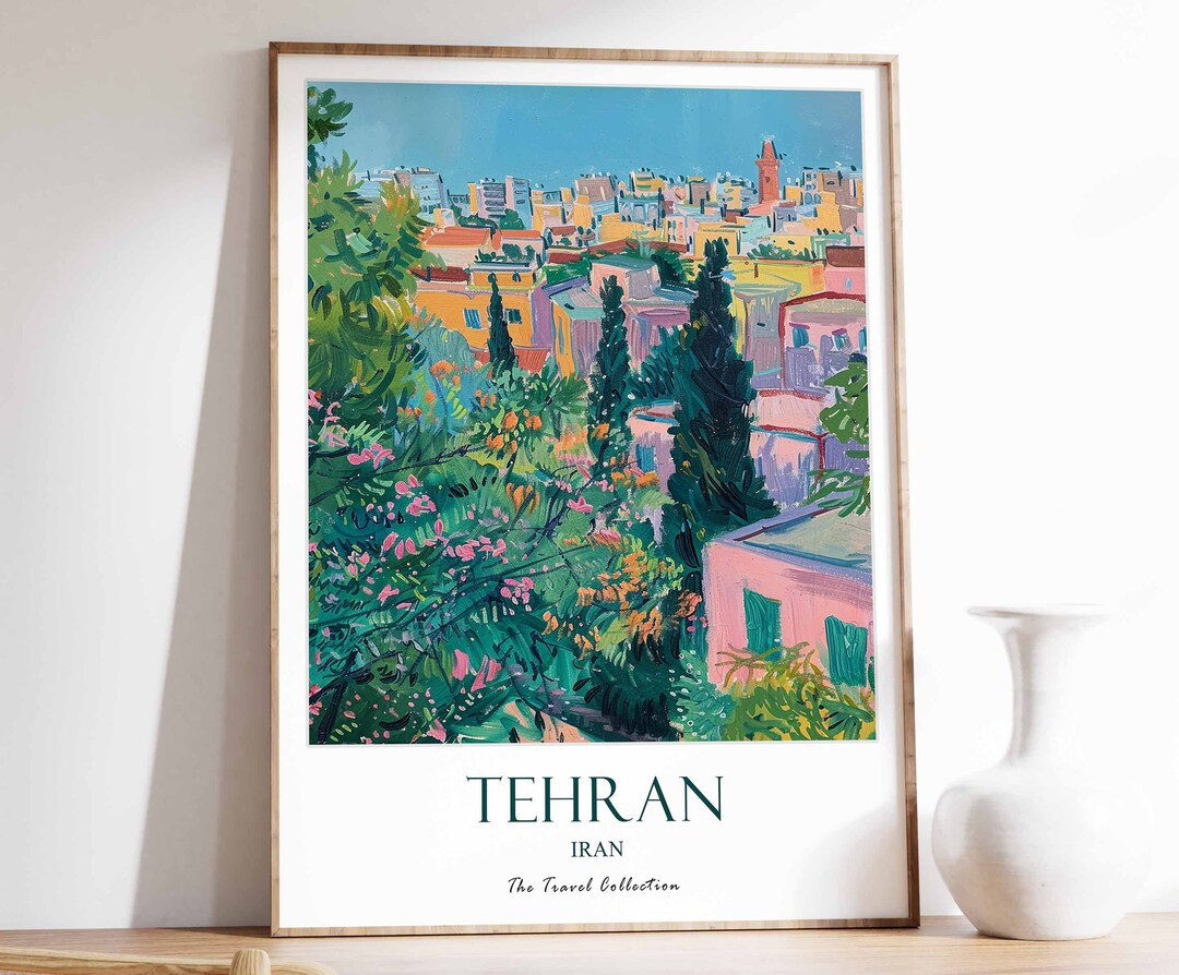 Tehran Print, Tehran Travel Poster, Middle East Travel Print, Islamic ...