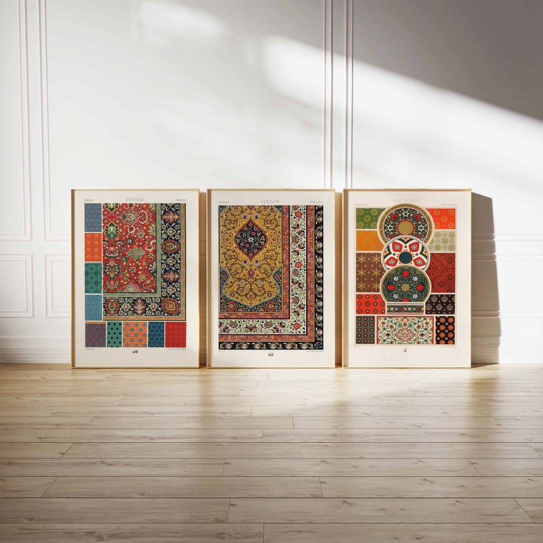 Set of 3 Persian Posters Persian Wall Art Vintage Arabic - Etsy