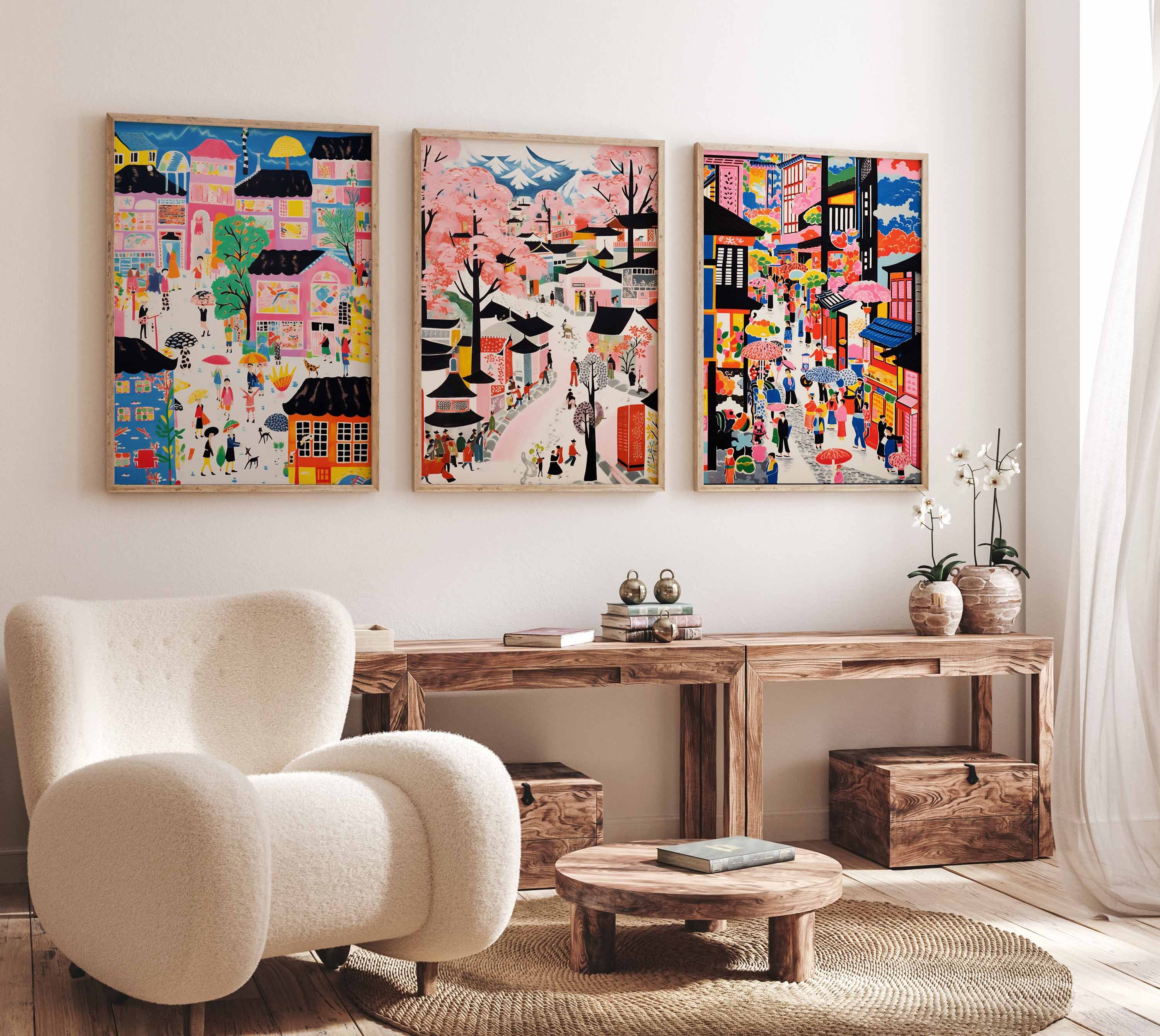 Set of 3 Japanese Poster Set Vintage Japan Floral Prints - Etsy