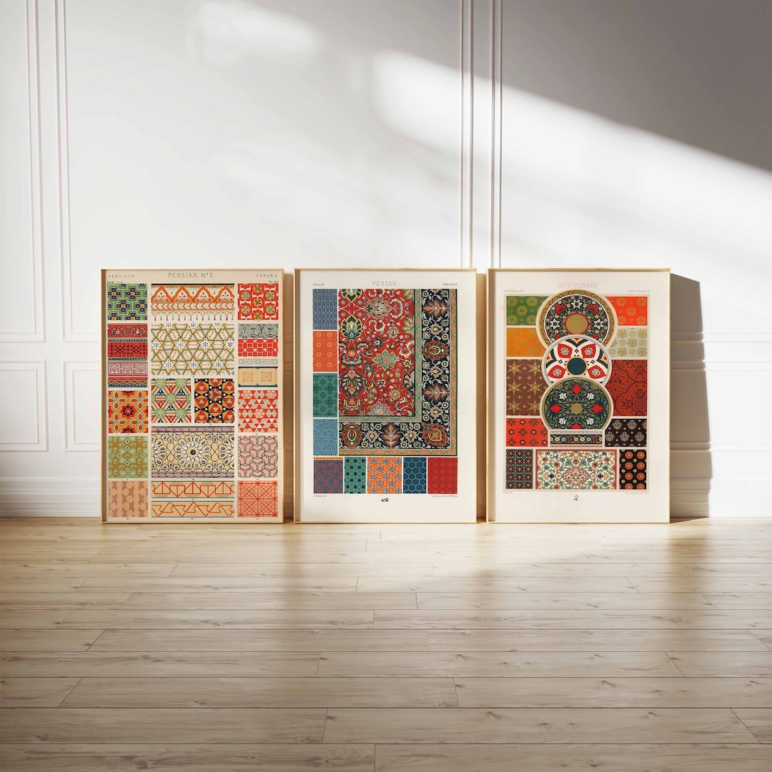 Set of 3 Persian Posters, Persian Wall Art, Vintage Arabic Decor ...