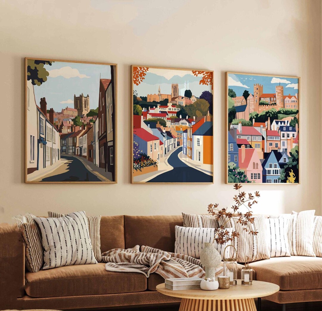 Set of 3 Durham Posters, England Travel Prints, Durham Wall Art Set ...