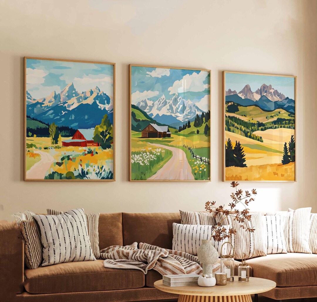 Set of 3 Jackson Hole Posters, USA Wall Art Prints, Jackson Hole Travel ...
