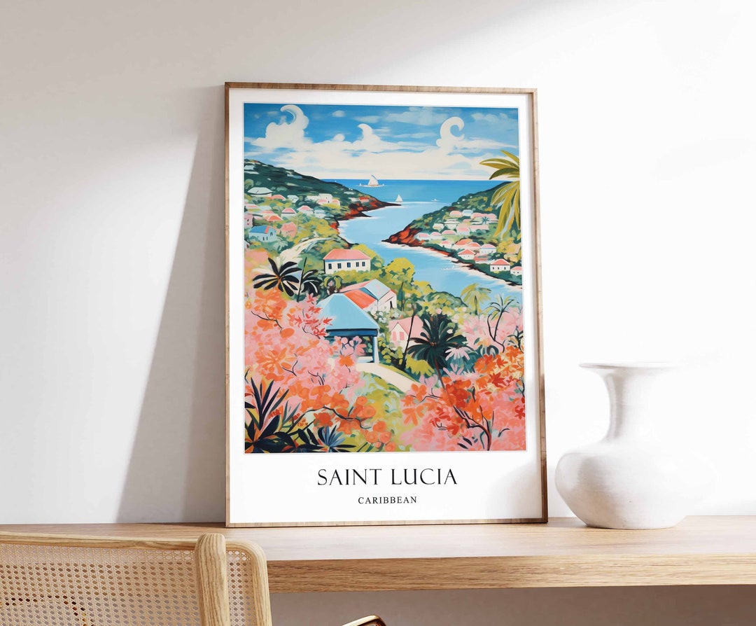 Saint Lucia Poster, Caribbean Poster, Caribbean Decor, Saint Lucia ...