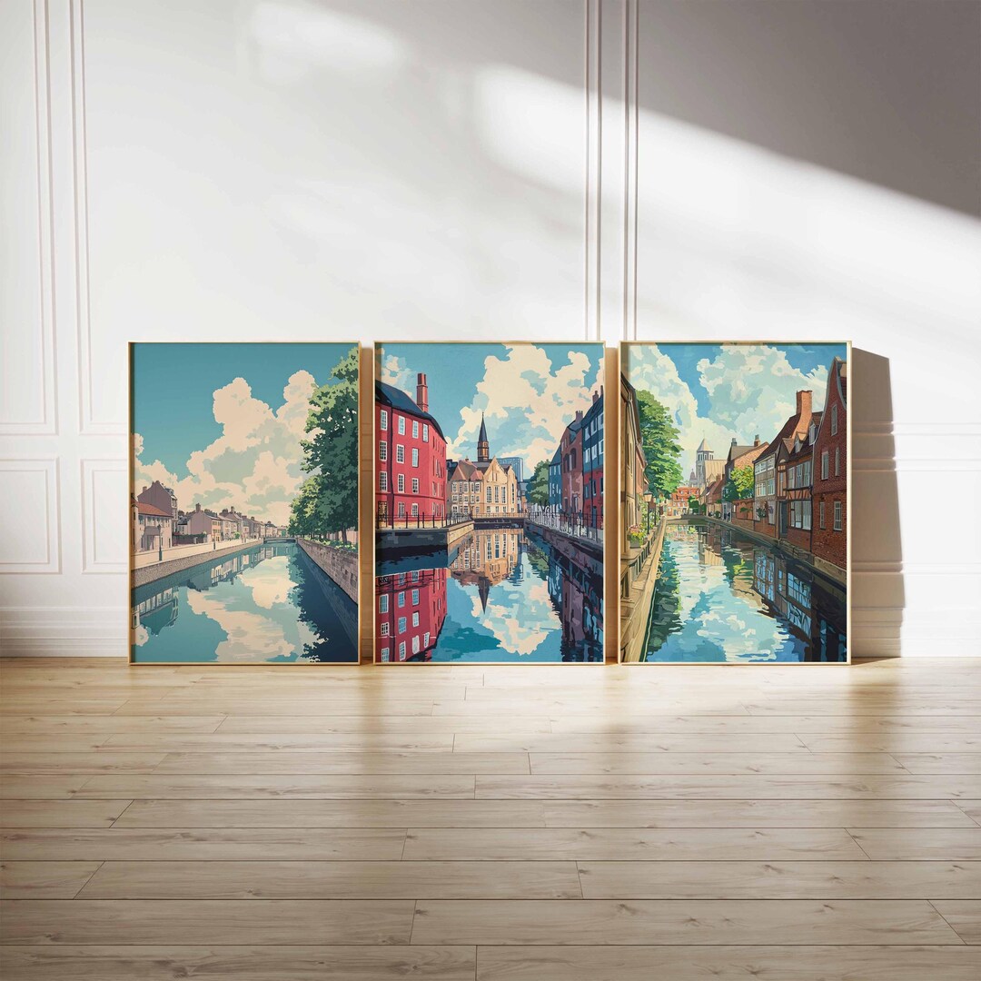 Set of 3 Norwich Poster, England Poster, British Poster, Norwich Travel ...