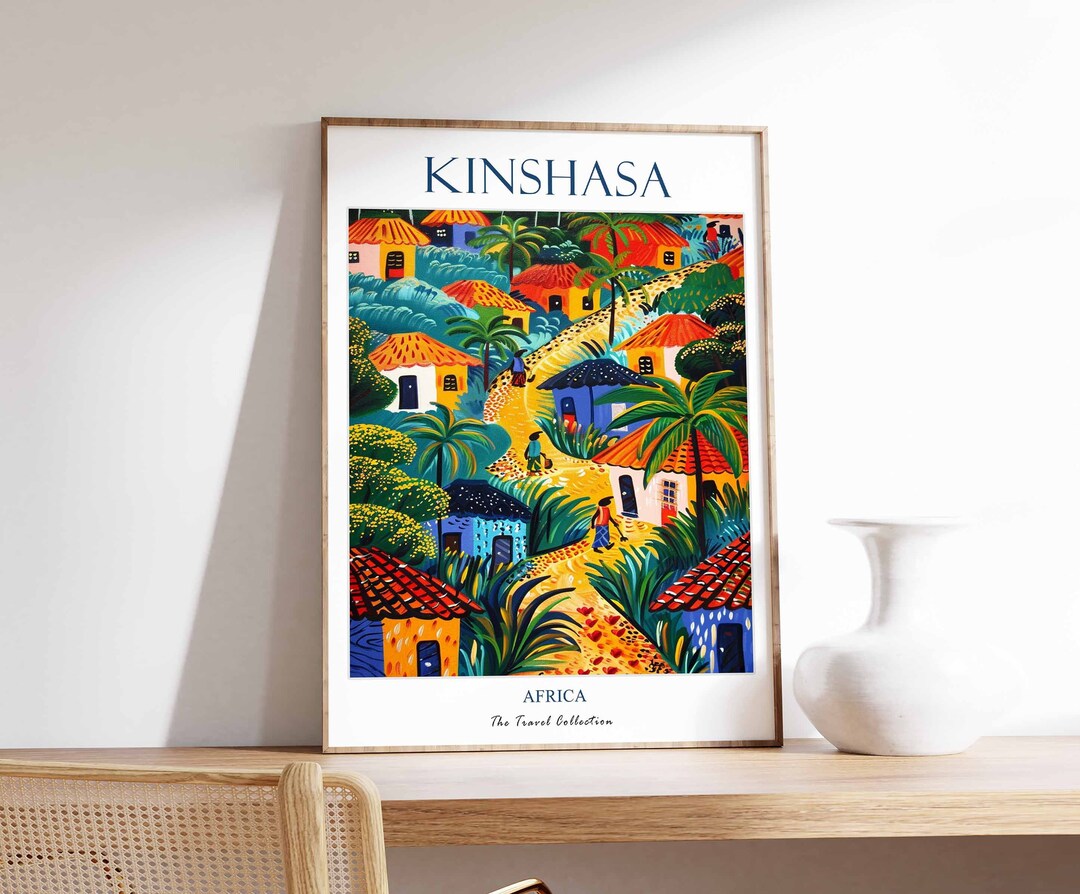 Kinshasa Poster, Congo Poster, Africa Poster, African Print, Kinshasa ...
