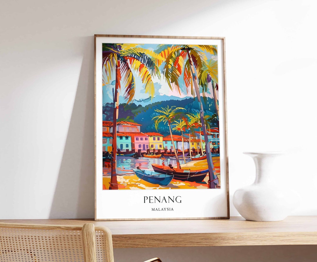 Penang Poster, Malaysia Poster, Asian Poster, Penang Travel Decor ...