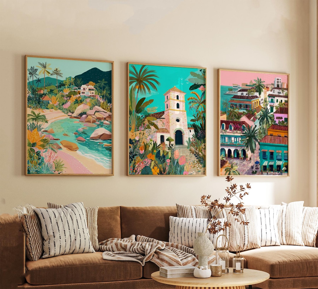 Set of 3 Colombia Posters, South America Travel Wall Art, Tropical ...