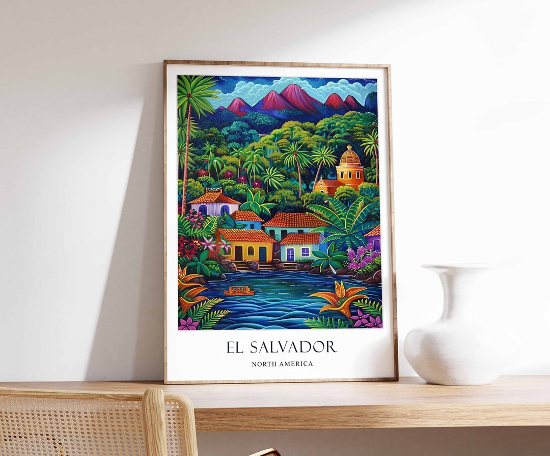 El Salvador Poster, Home Decor, Central America Wall Art, Adventure ...