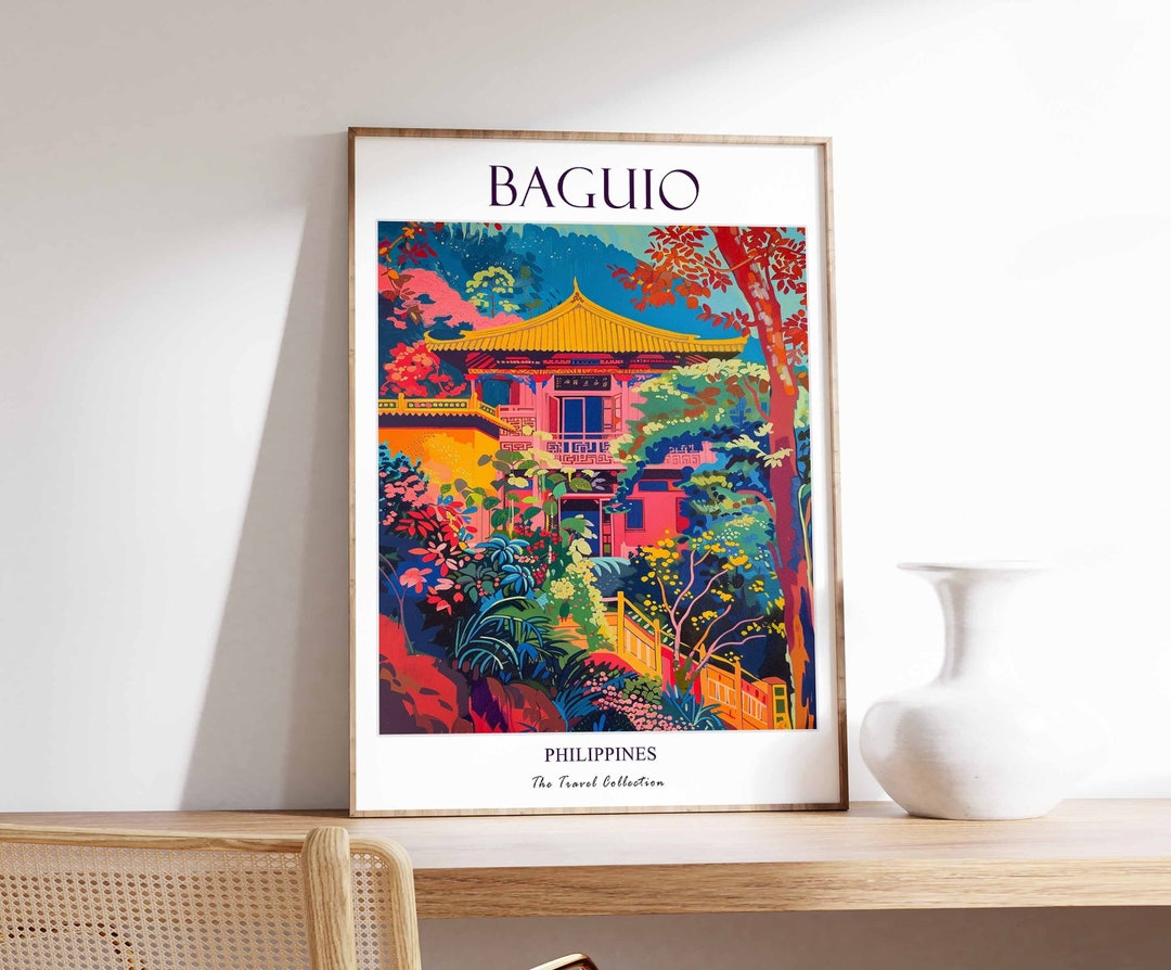 Baguio Poster, Travel Decor, Philippines Wall Art, Philippines Travel ...
