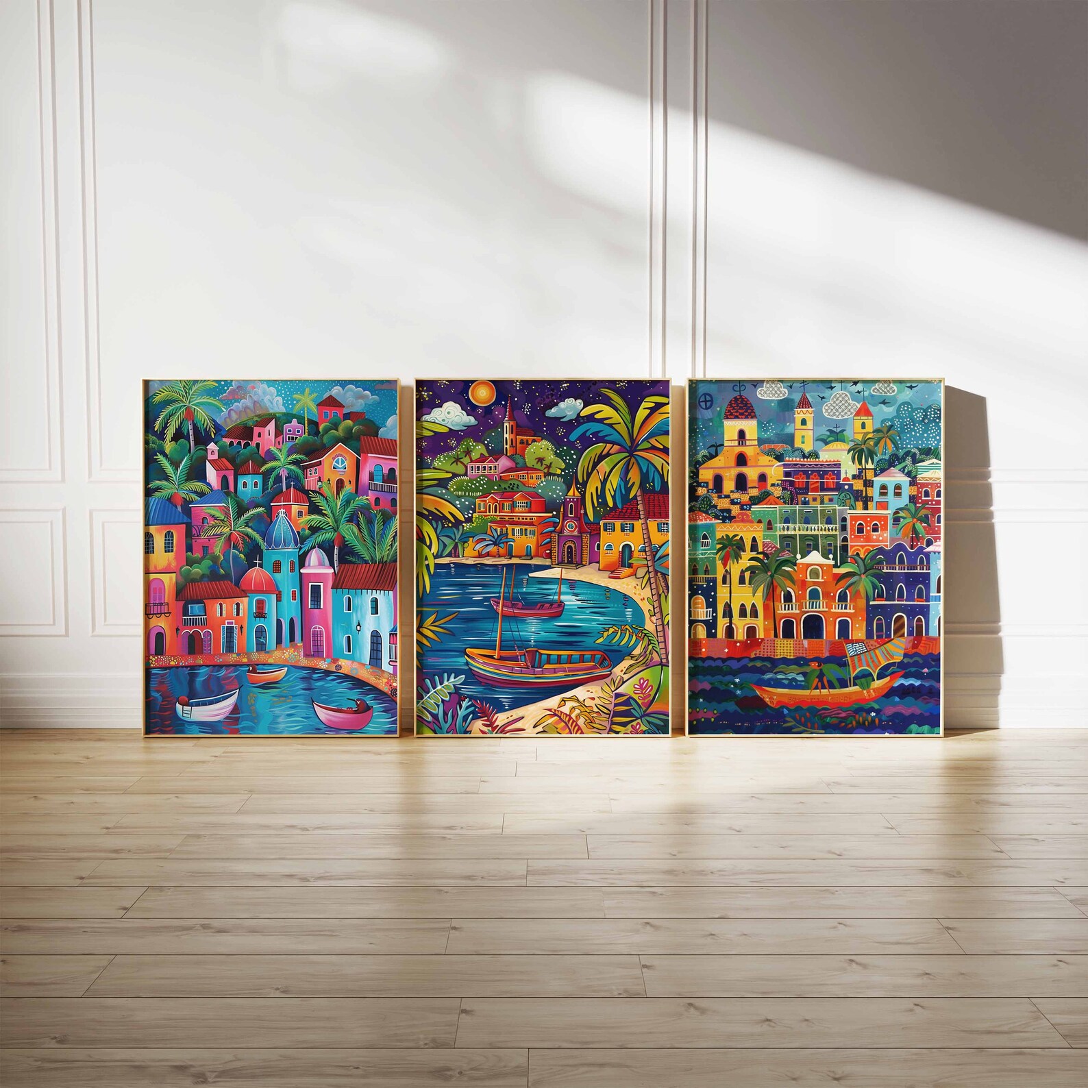 Set of 3 Belize City Travel Prints, Belize Posters, South American Art ...