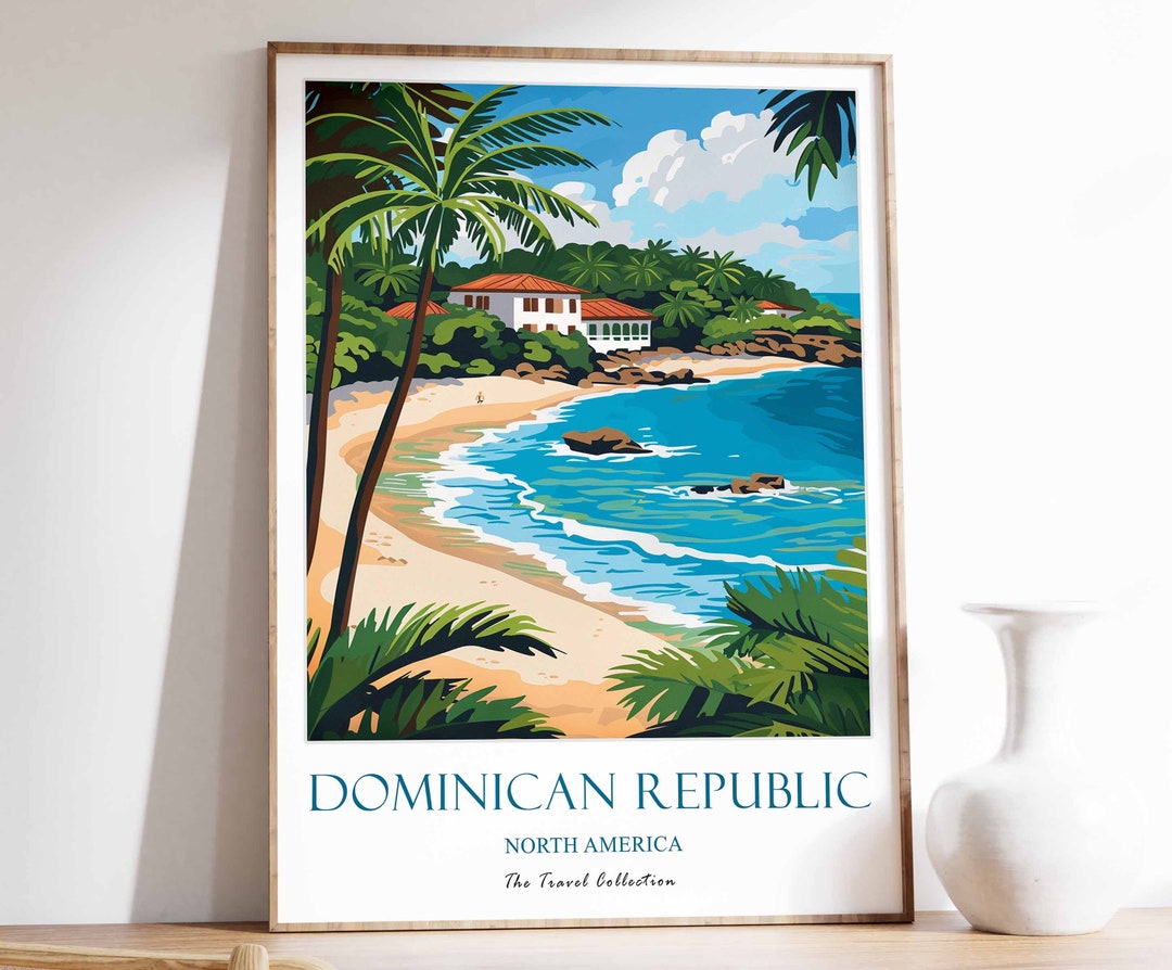 Dominican Republic Print, Dominican Republic Travel Poster, Caribbean ...