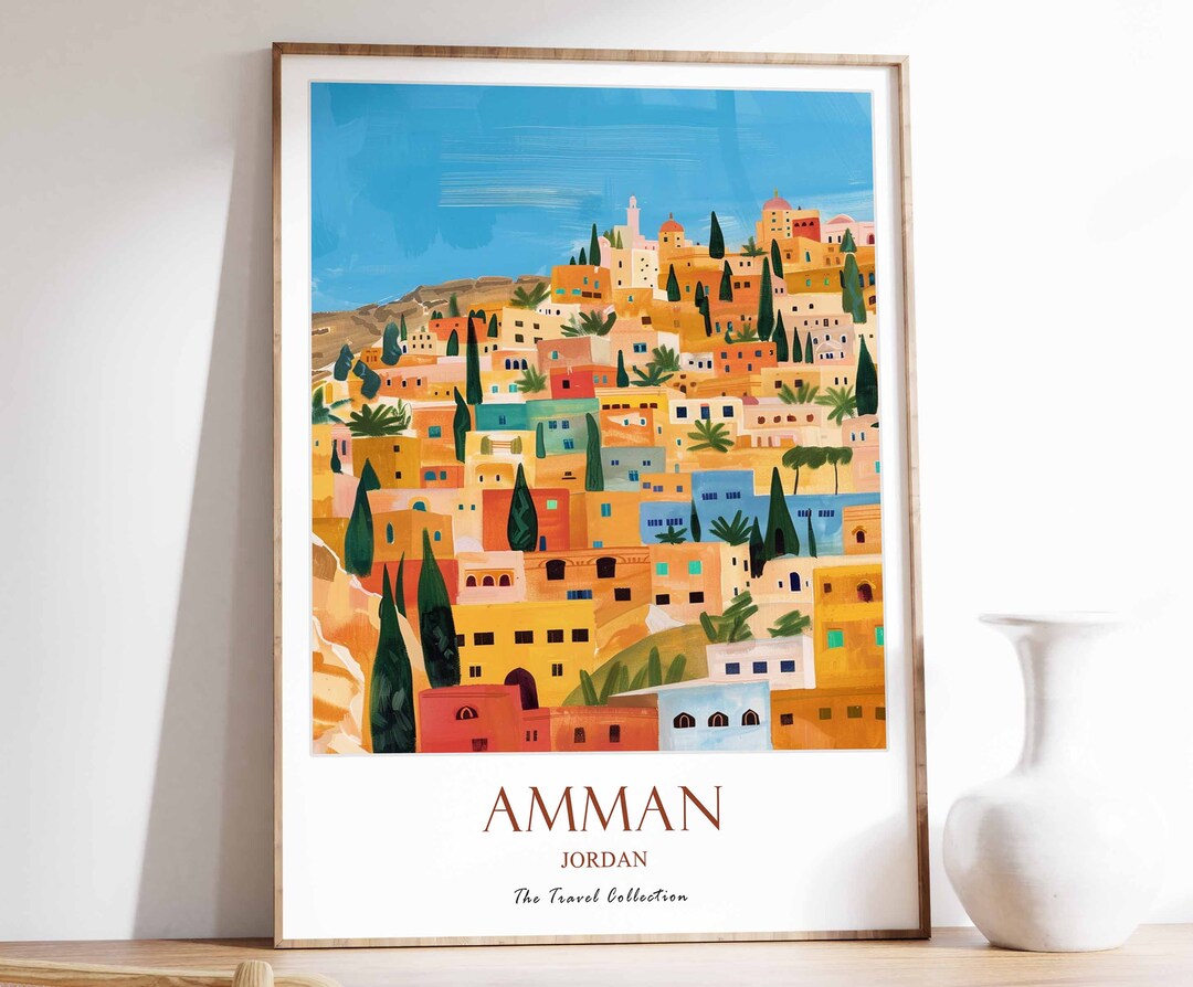 Amman Print, Amman Travel Poster, Jordan Travel Print, Islamic Decor ...