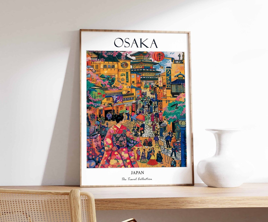 Osaka Poster, Japan Poster, Asian Poster, Eastern Decor, Geisha Poster ...