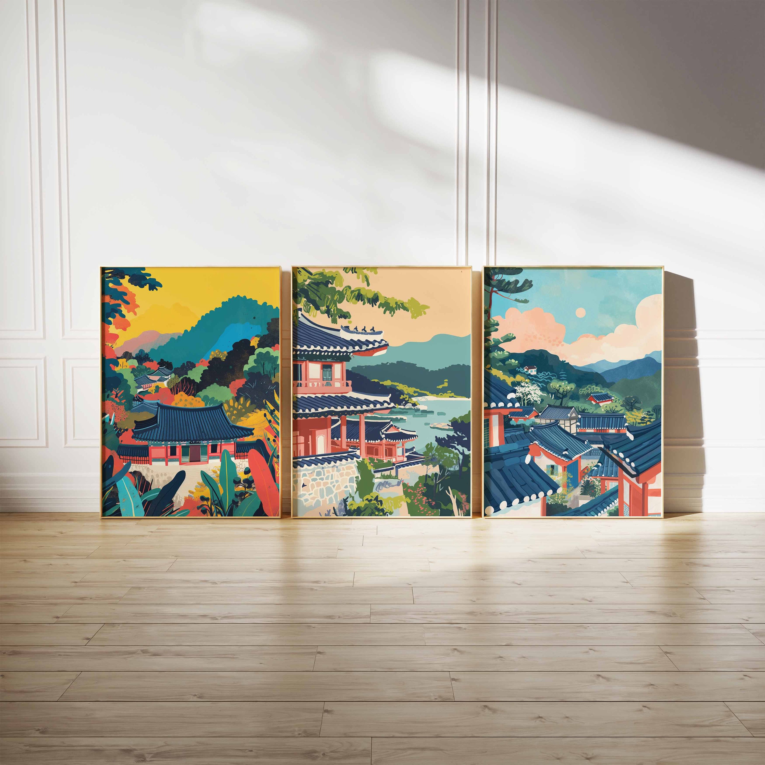 Set of 3 Korean Posters, Vintage Korean Street Print, Asian Print ...