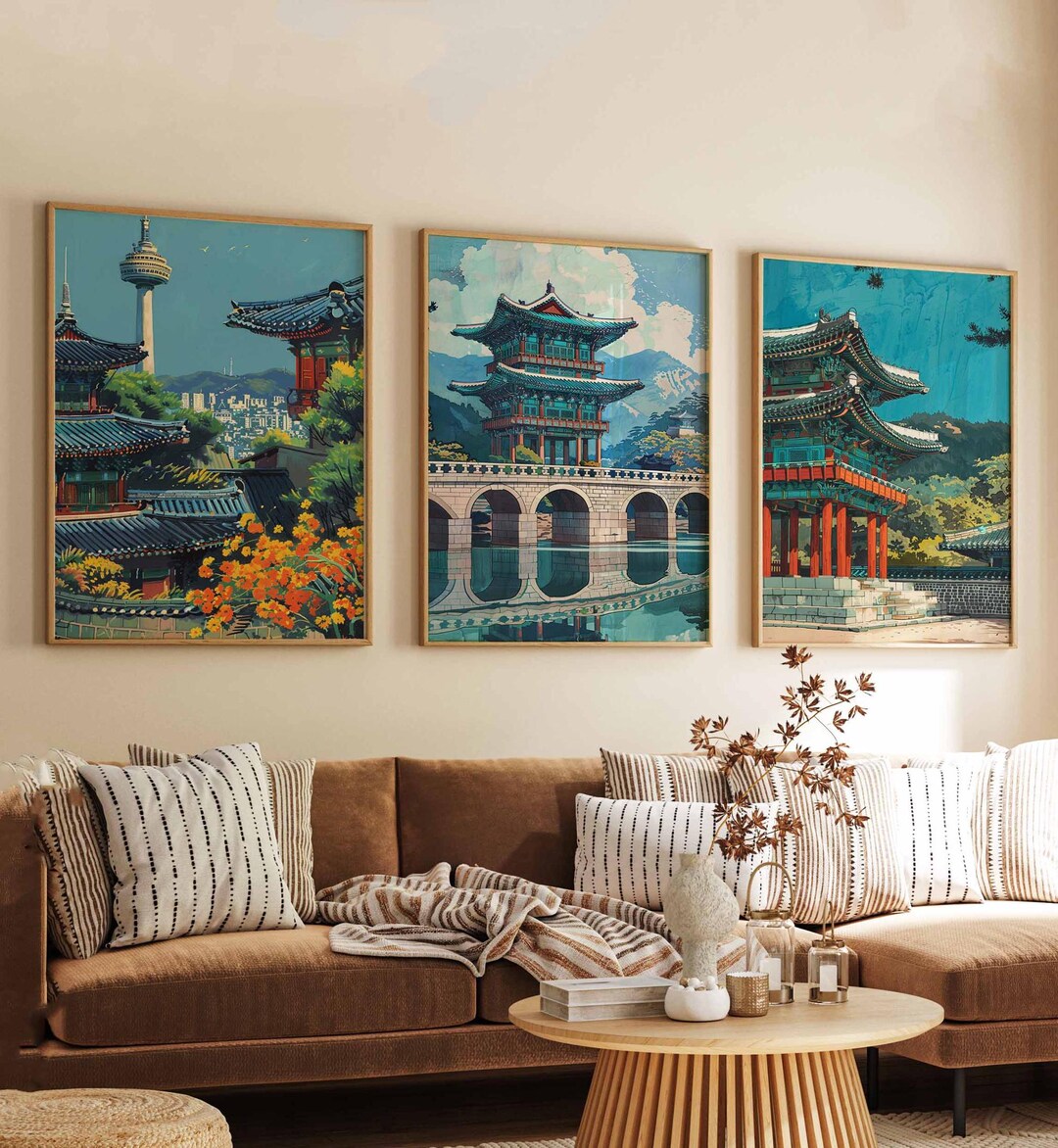 Set of 3 South Korea Posters, Korea Travel Prints, Seoul, Busan, Jeju ...