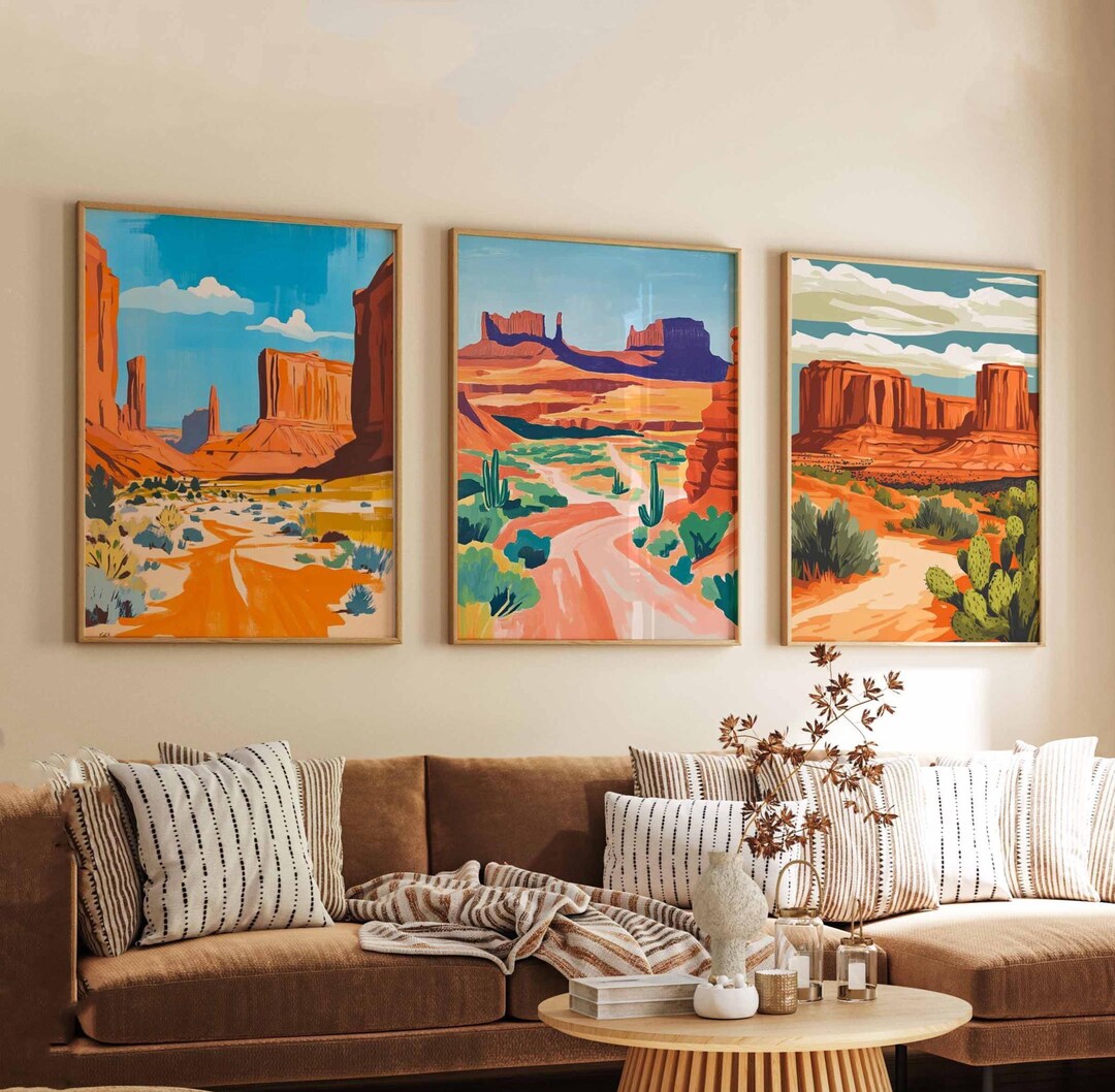 Set of 3 Moab Posters, USA Travel Prints, Utah Desert Wall Art Sets ...
