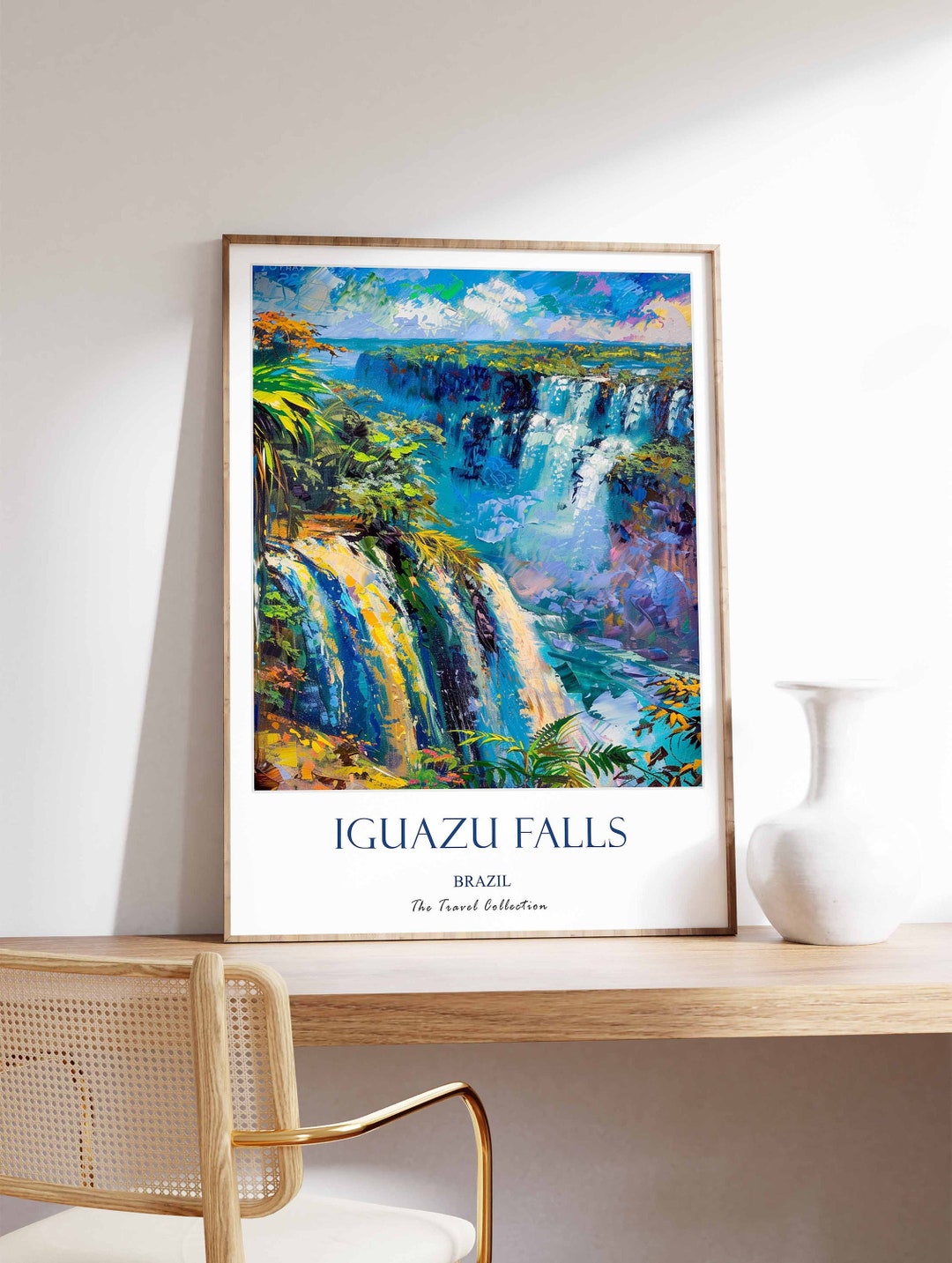 Iguazu Falls Travel Poster, Iguazu Falls Print, South America Travel ...
