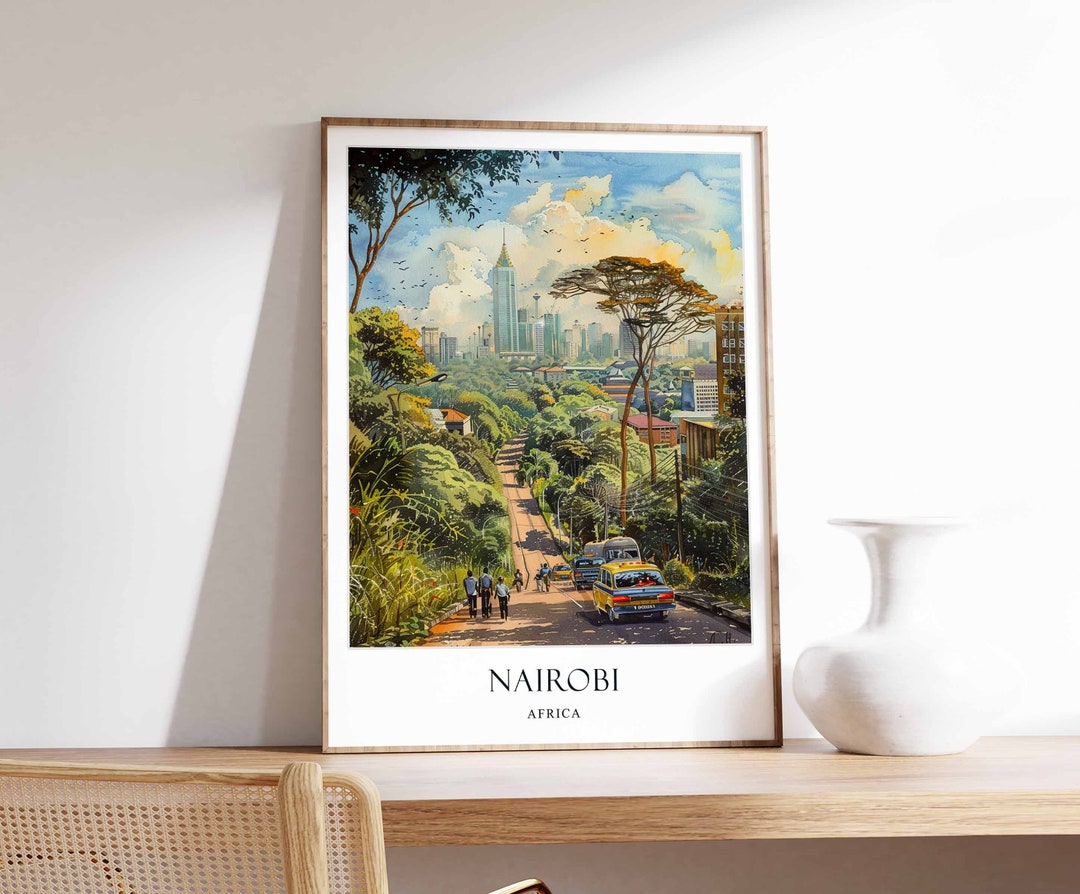 Nairobi Poster, Kenya Capital City Decor, Nairobi Cultural Artwork ...
