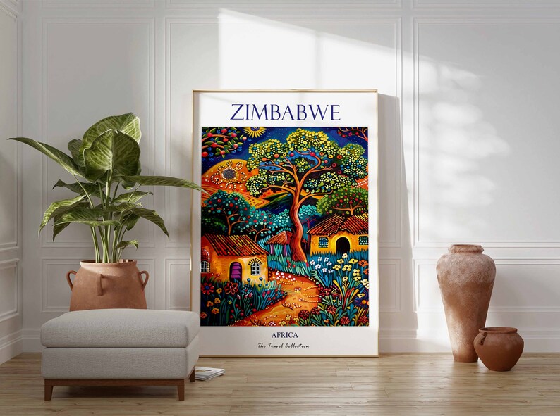 Zimbabwe Poster, Africa Poster, African Print, Zimbabwe Wall Decor ...