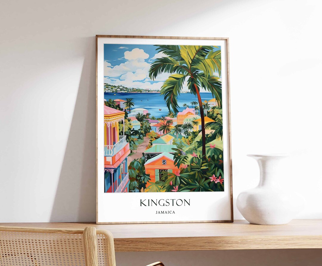 Kingston Poster, Jamaica Poster, Caribbean Poster, Caribbean Decor ...