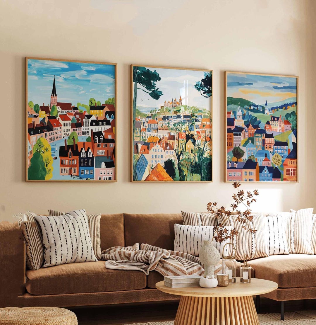Set of 3 Chesterfield Posters, England Travel Prints, UK Town Poster ...