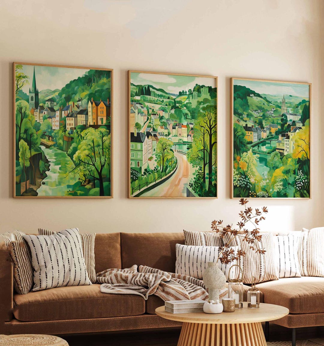 Set of 3 Matlock Bath Posters, Peak District Art Prints, Scenic River ...