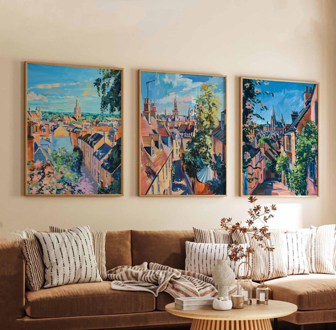 Set of 3 Oxford Posters, England Travel Prints, Historic City Wall Art ...