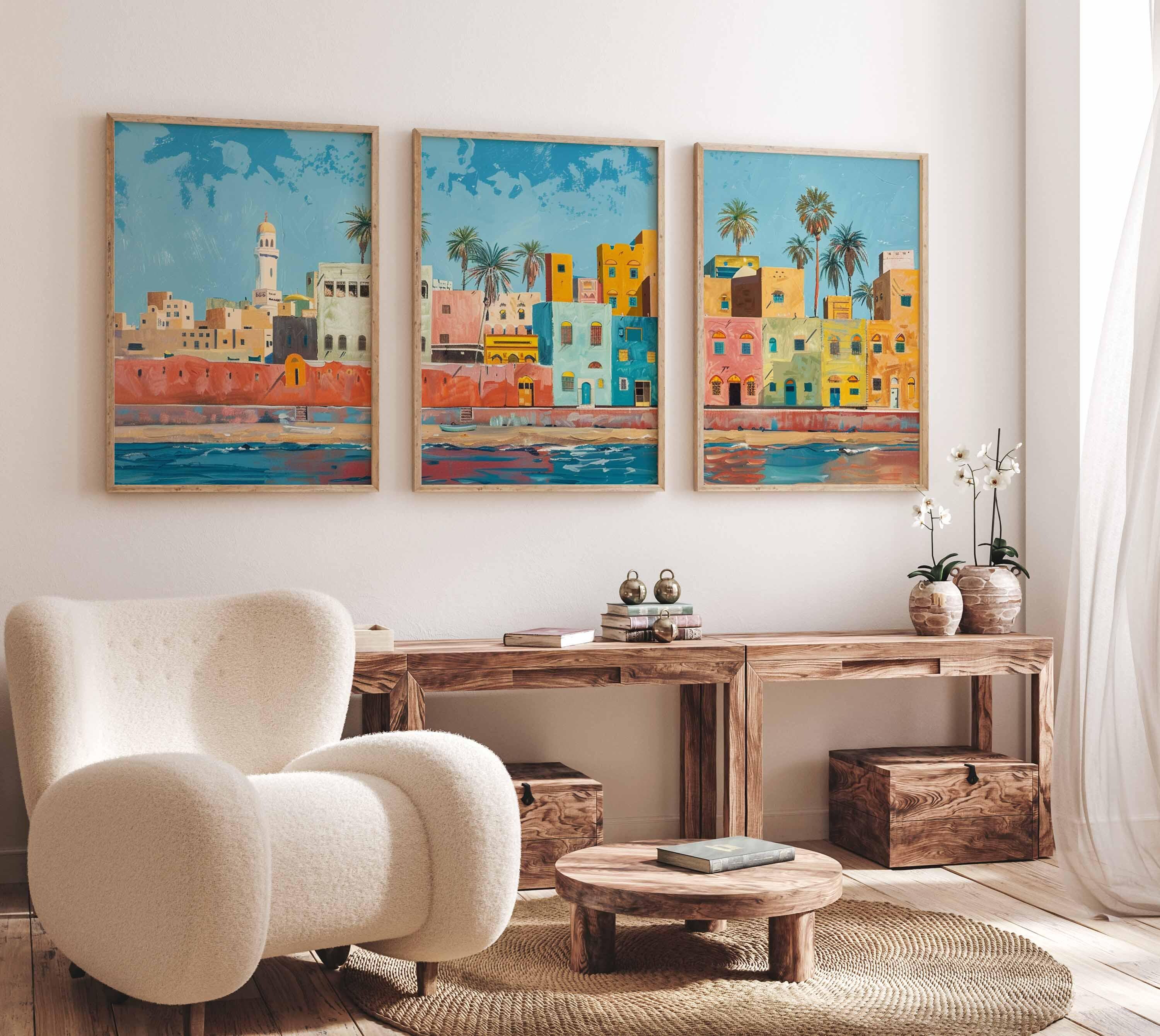 Set of 3 Jeddah Posters, Saudi Arabia Travel Posters, Jeddah Prints ...