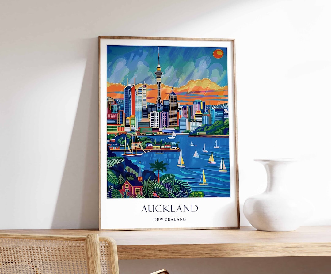 Auckland Poster, New Zealand Poster, Travel Poster, City Poster, Home ...