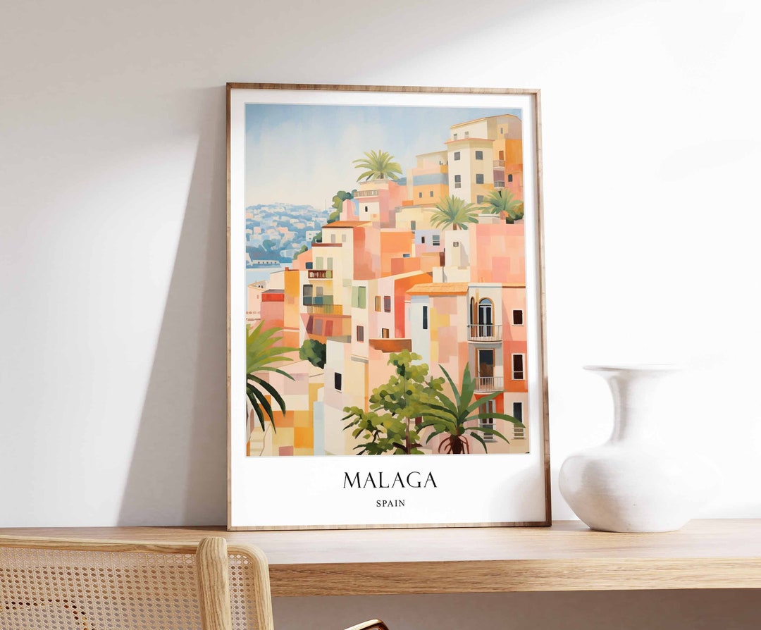 Malaga Poster, Spain Poster, Andalusia Poster, Mediterranean Poster ...