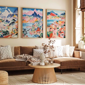 Set of 3 Korean Posters, Vintage Korean Street Print, Asian Print ...