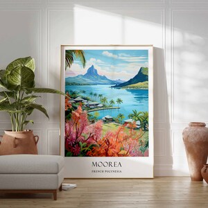Moorea Poster, French Polynesia Poster, Tahiti Poster, Moorea Travel ...
