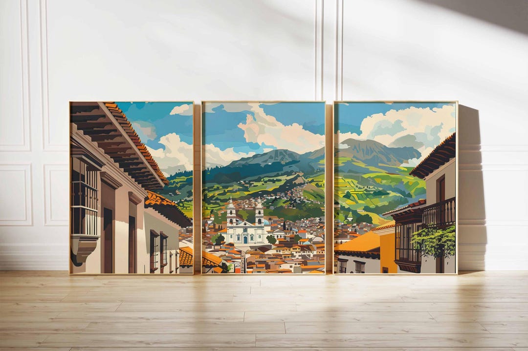 Set of 3 Quito Posters, Ecuador Travel Prints, South America Wall Art ...