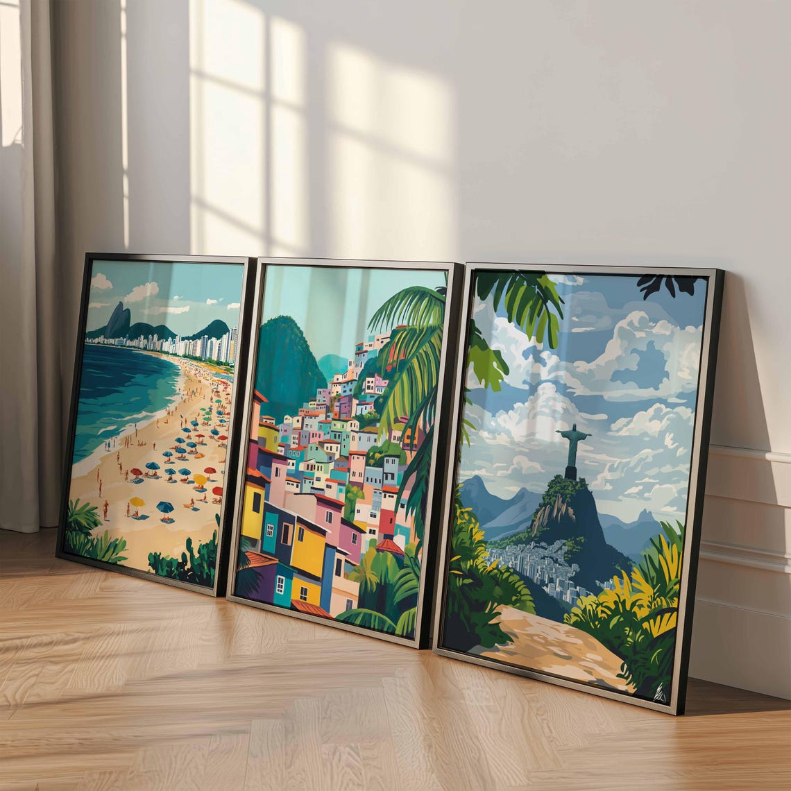 Set of 3 Rio De Janeiro Posters, Brazil Travel Prints, Brazilian City ...