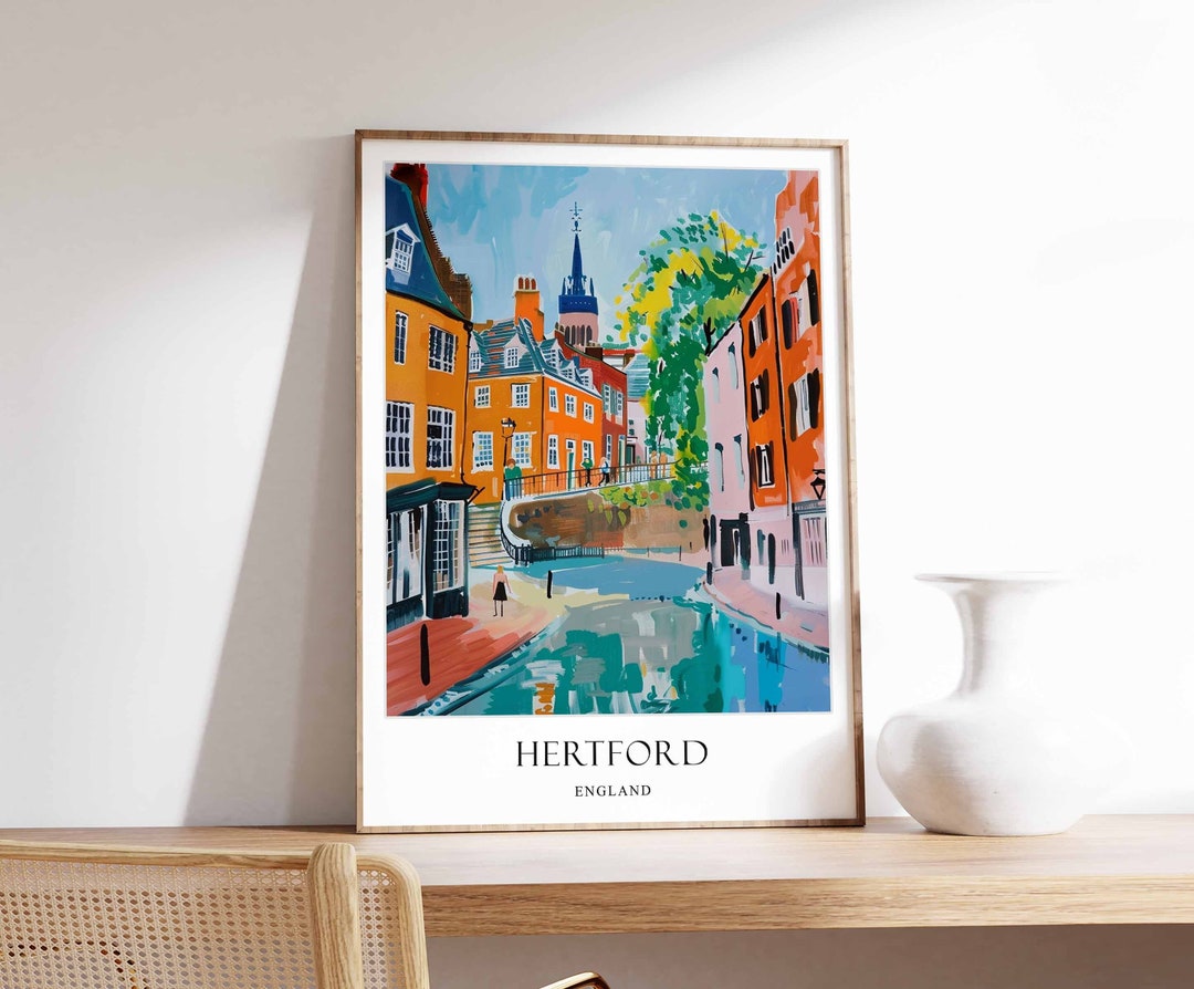 Hertford Poster, England Poster, UK Poster, Hertfordshire Poster ...