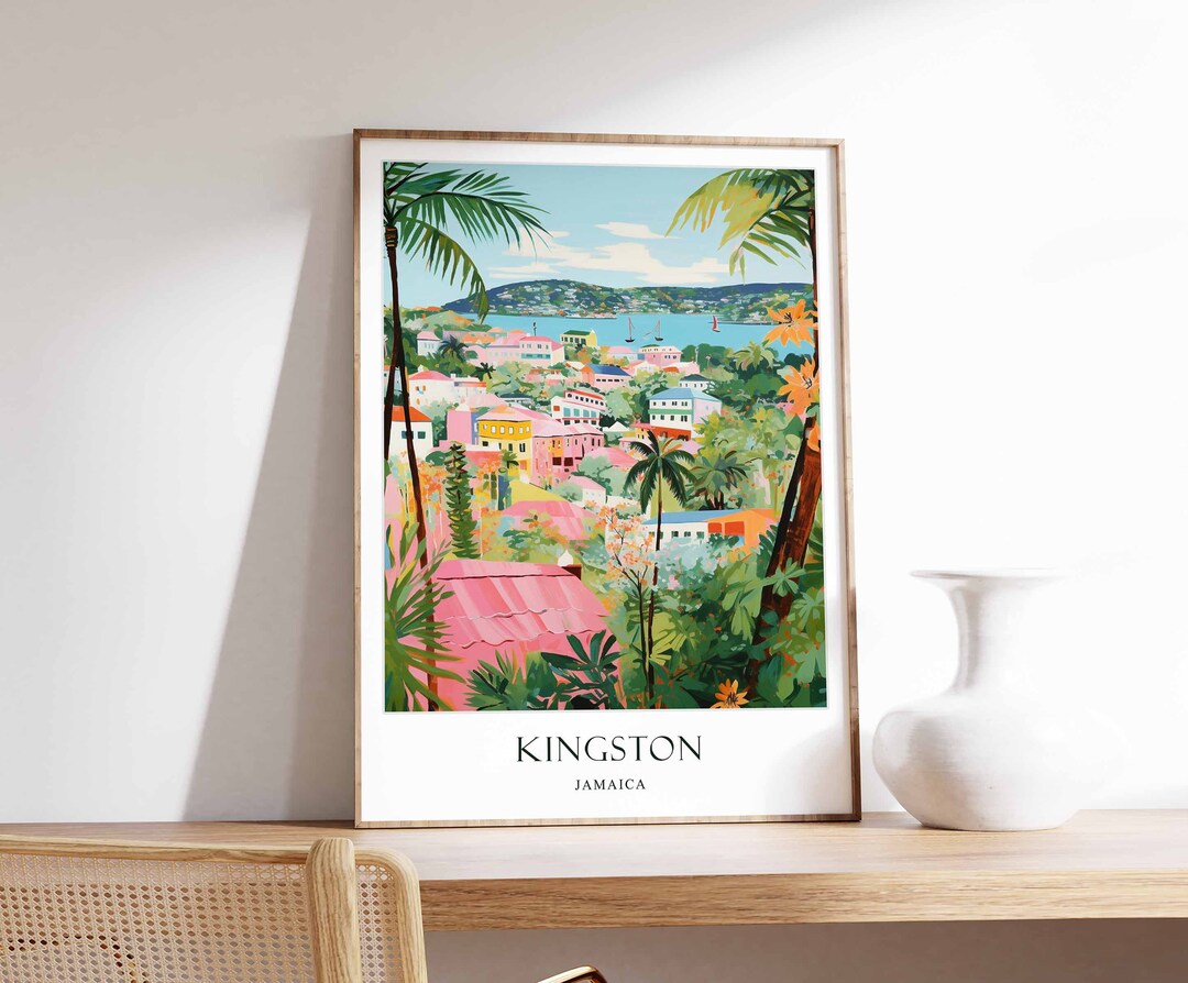 Kingston Poster, Jamaica Poster, Caribbean Poster, Caribbean Decor ...