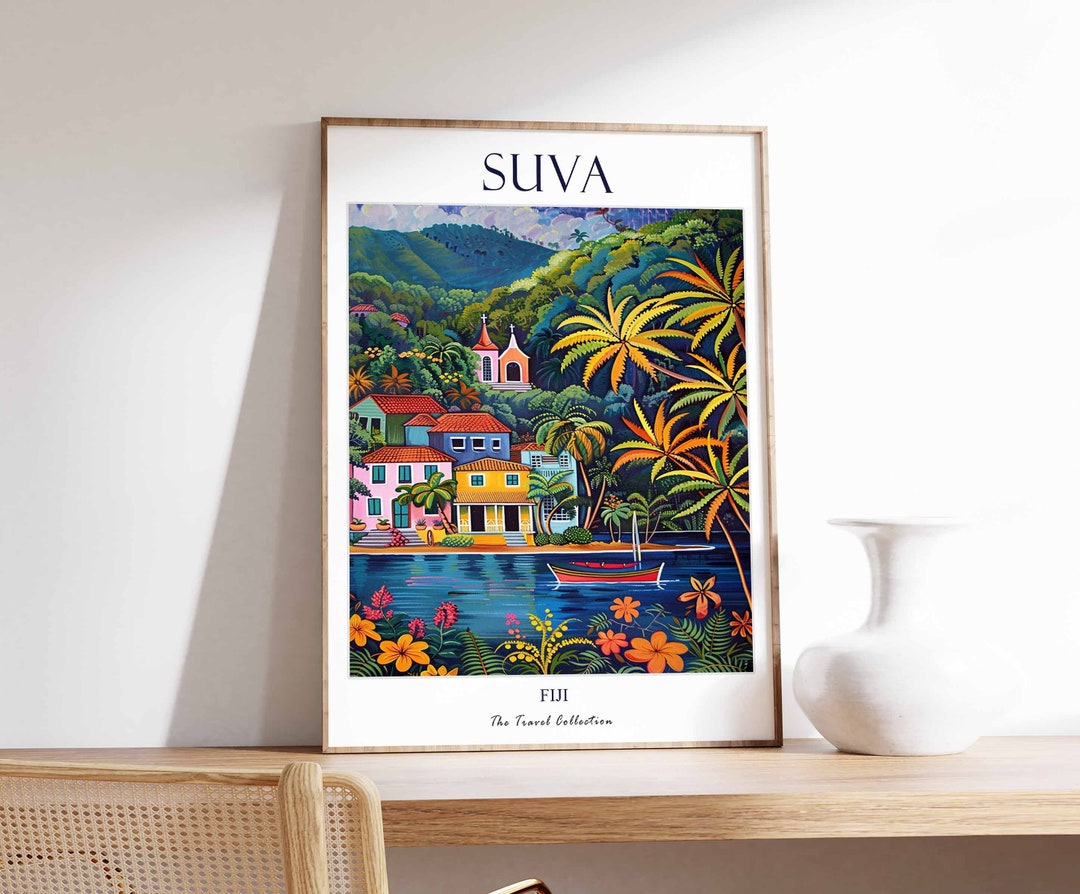 Suva Poster, South Pacific Poster, Island Poster, Paradise Poster, Fiji ...