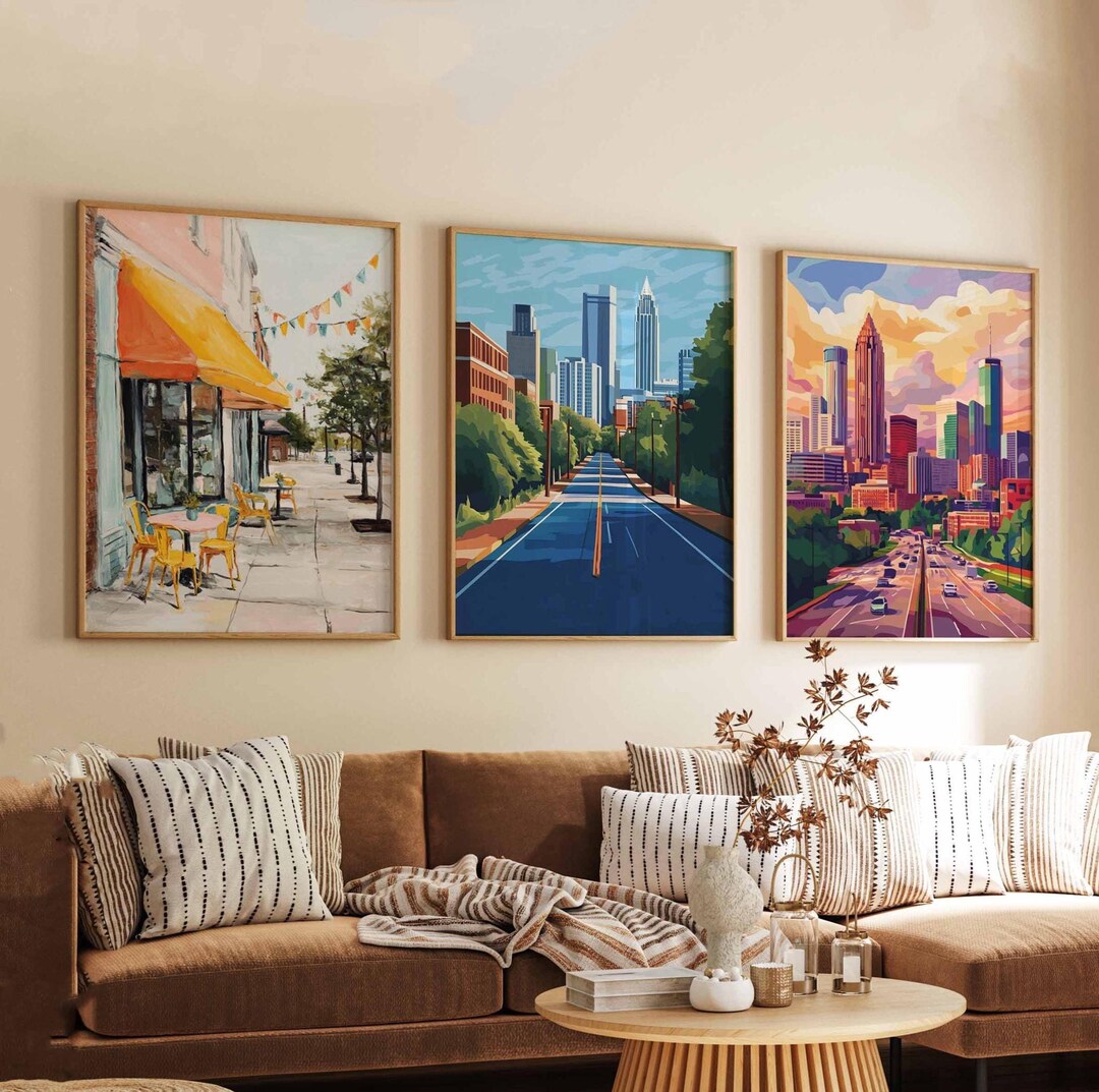 Set of 3 Atlanta Posters, Georgia Wall Art Prints, Atlanta Travel ...