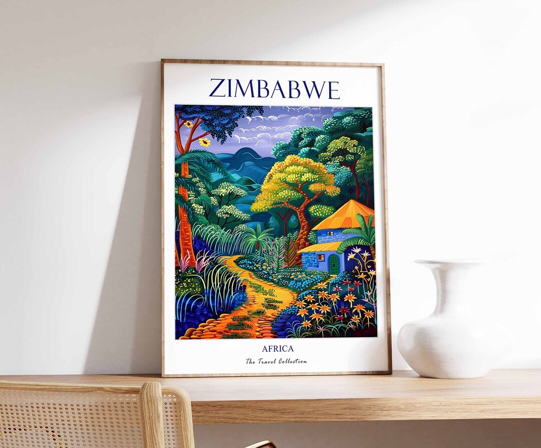 Zimbabwe Poster, Africa Poster, African Print, Zimbabwe Wall Decor ...