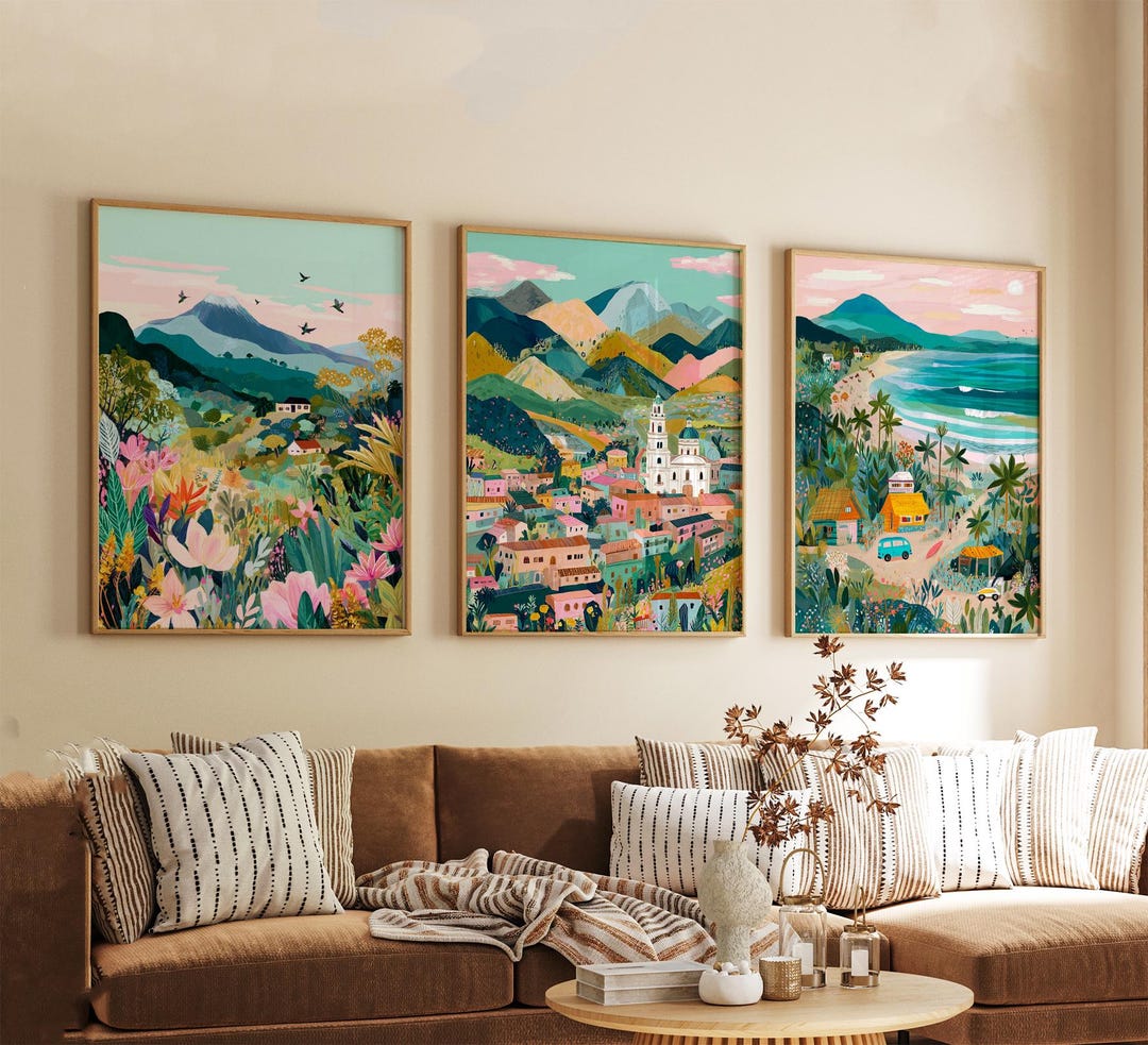 Set of 3 Ecuador Posters, South America Travel Wall Art, Mountain ...
