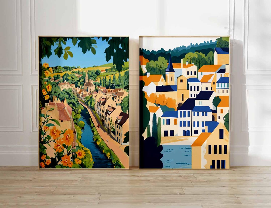 Bradford on Avon Poster Set of 2, Wiltshire Travel Print, Vintage UK ...