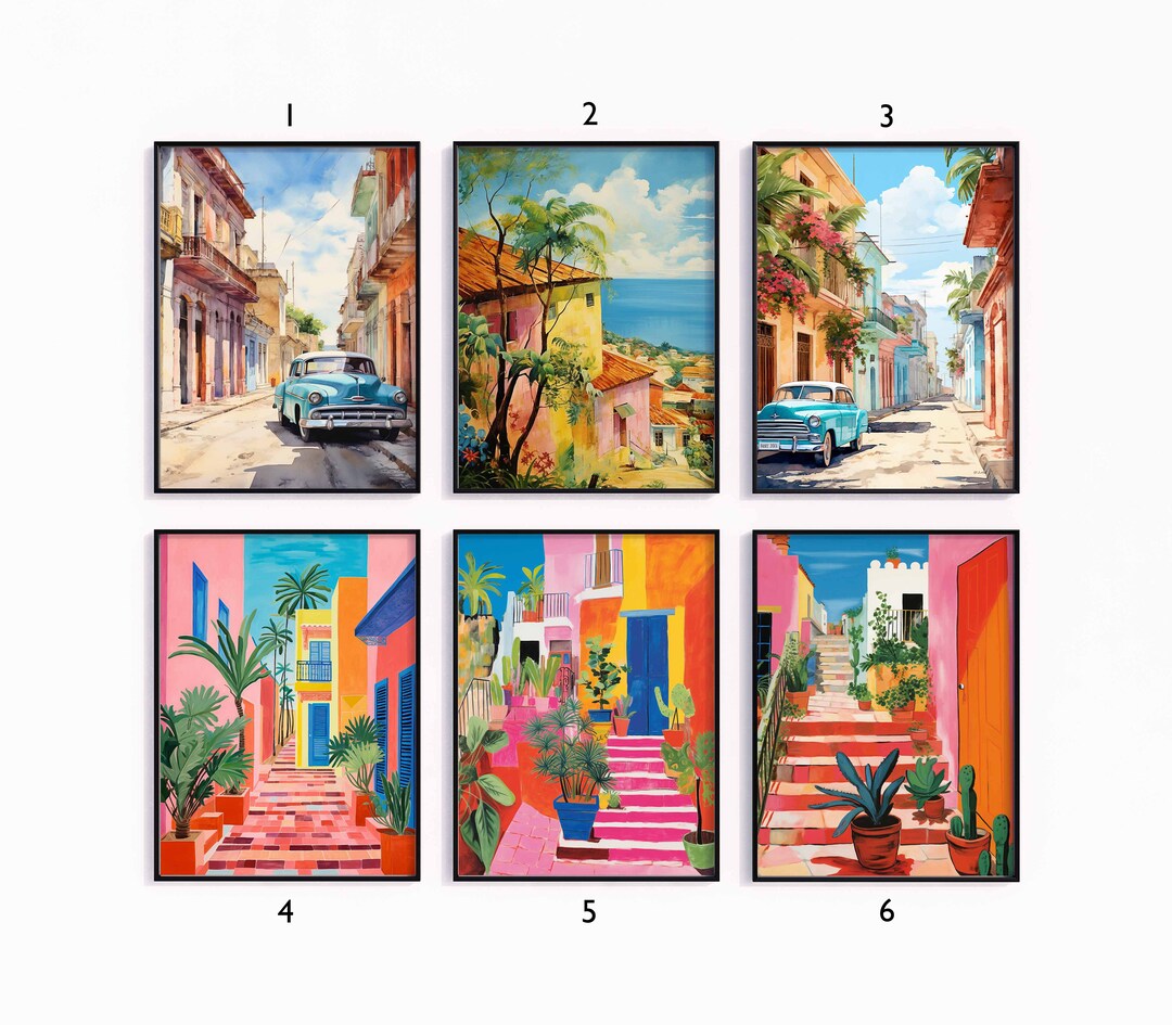 Colombia Poster Set, Latin American Travel Prints, Floral Art, Asian ...