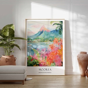 Moorea Poster, French Polynesia Poster, Tahiti Poster, Moorea Travel ...