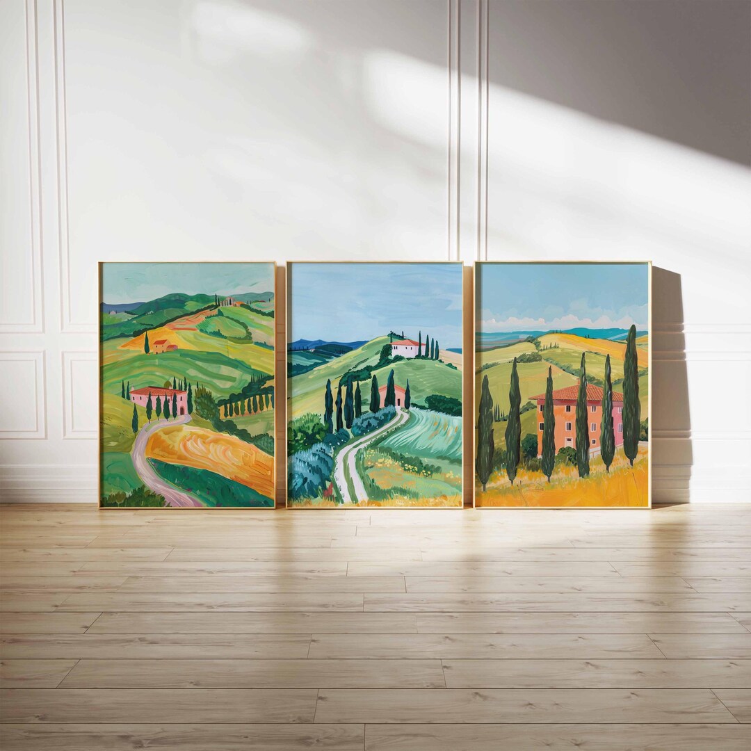 Set of 3 Tuscany Posters, Italy Poster, European Poster, Italian ...