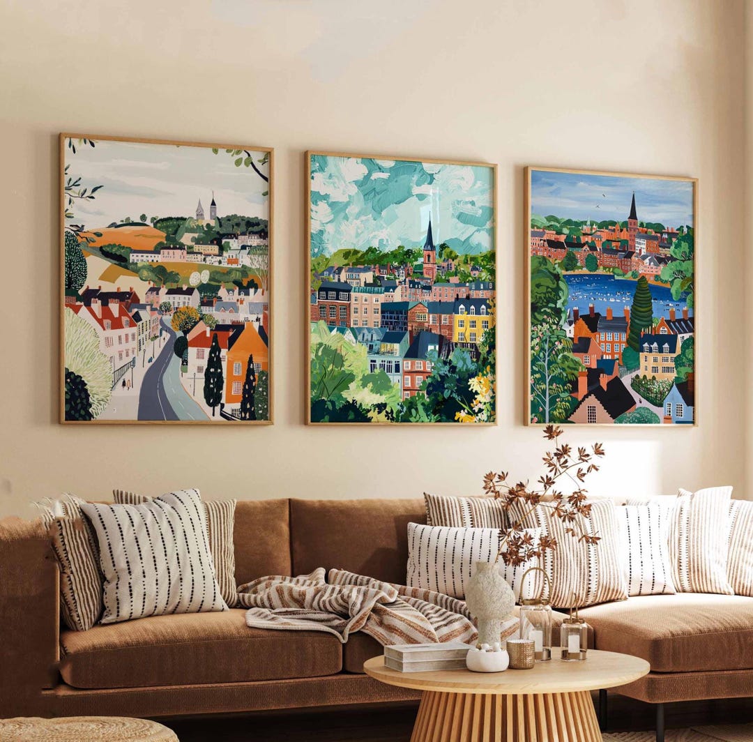 Set of 3 Chesterfield Posters, England Travel Prints, UK Town Poster ...