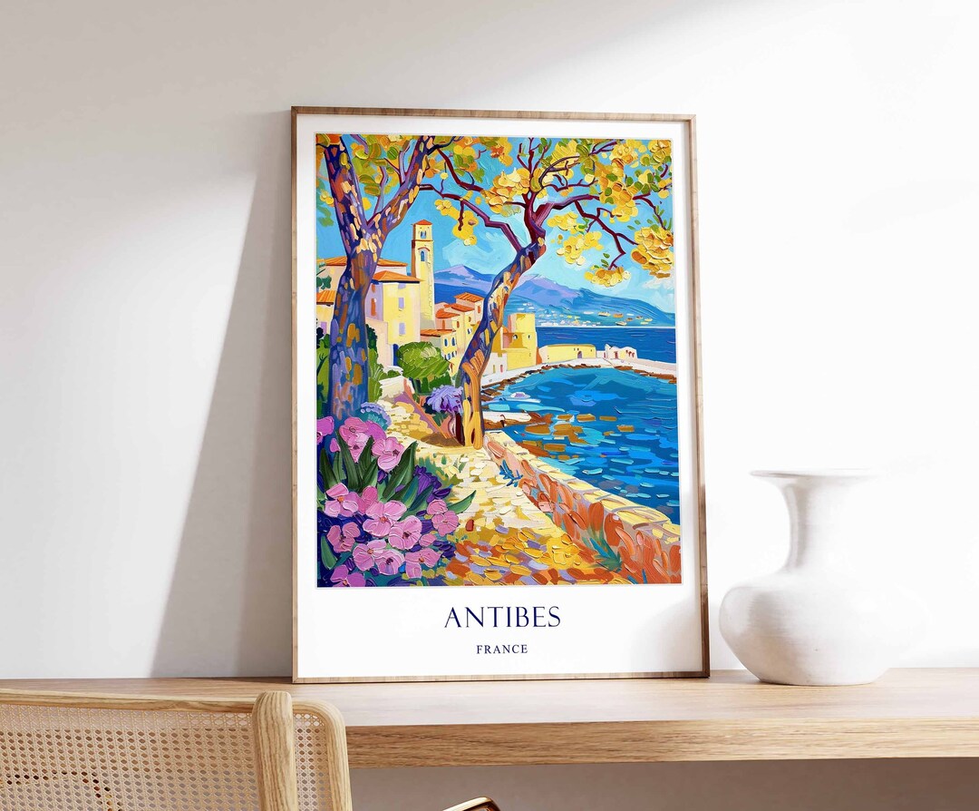 Antibes Poster, French Riviera Poster, Gift for Travel Lover, European Poster, France Travel ...