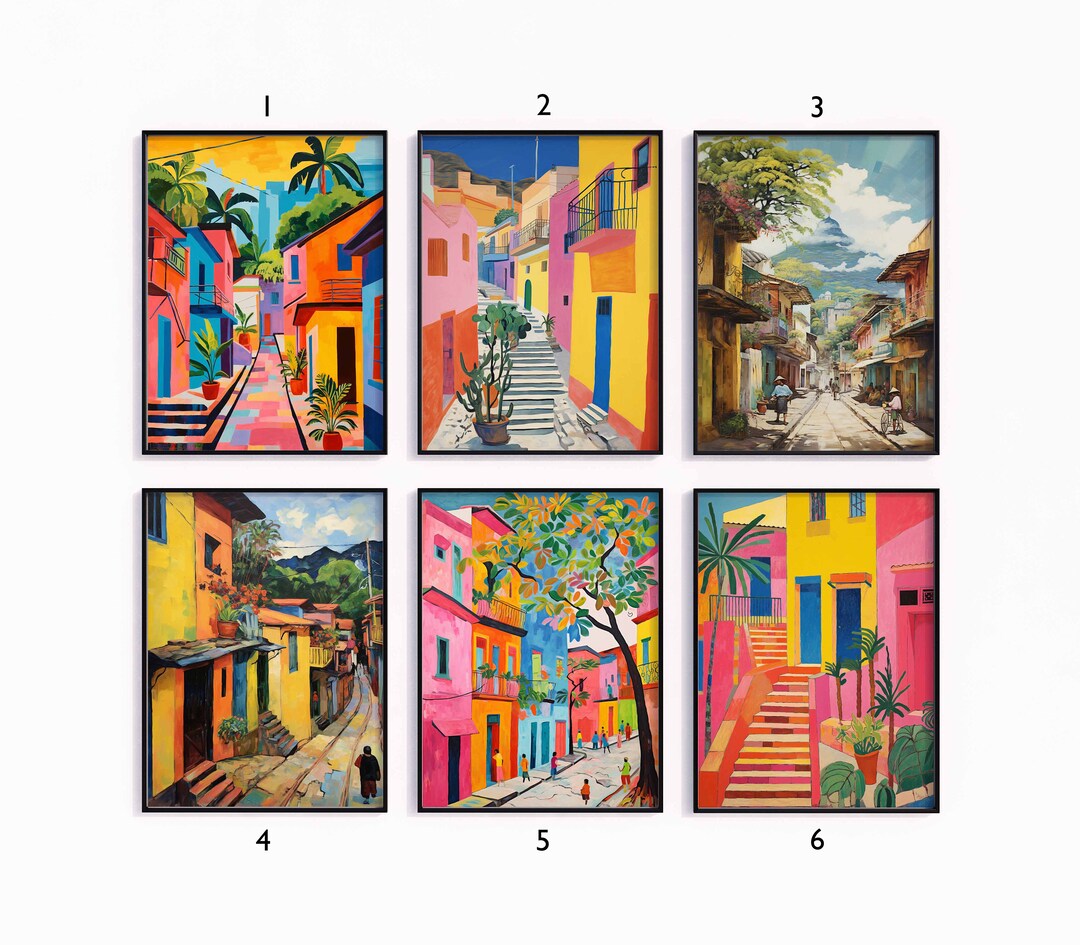 Guatemala Poster Set, Latin America Travel Prints, Floral Art, South ...